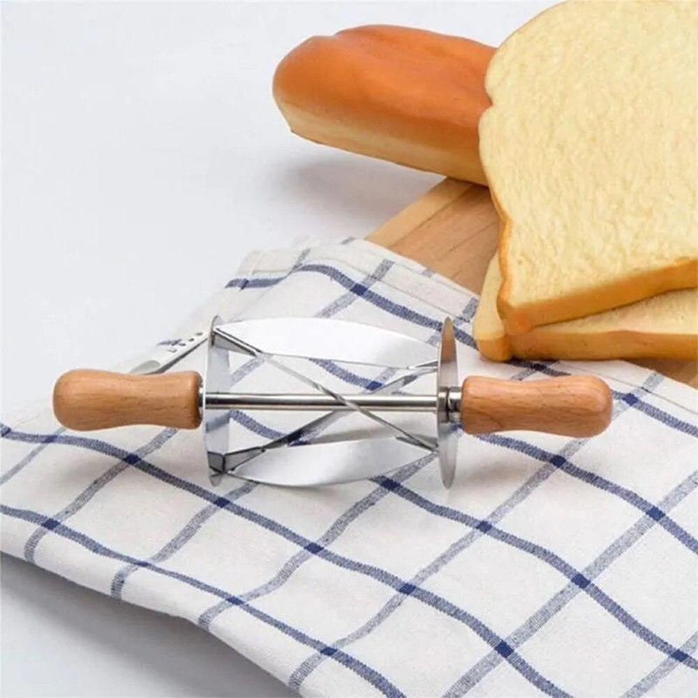 Stainless Steel Croissant Cutter Rolling Pin - Inspire Uplift