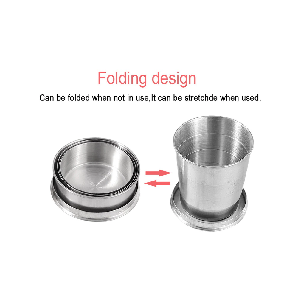 Stainless Steel Travel Folding Collapsible Cup With Keychain - Inspire ...