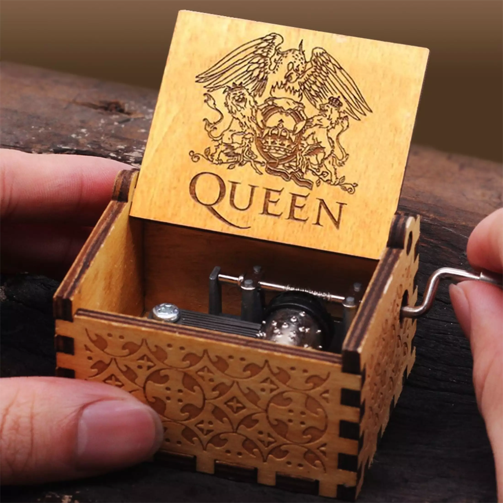 Hand-cranked Wooden Queen Music Box - Inspire Uplift