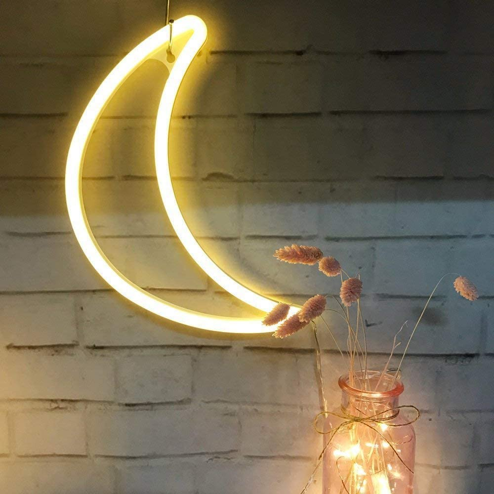 Luminous Neon Moon Sign For A Calm Room Glow - Inspire Uplift