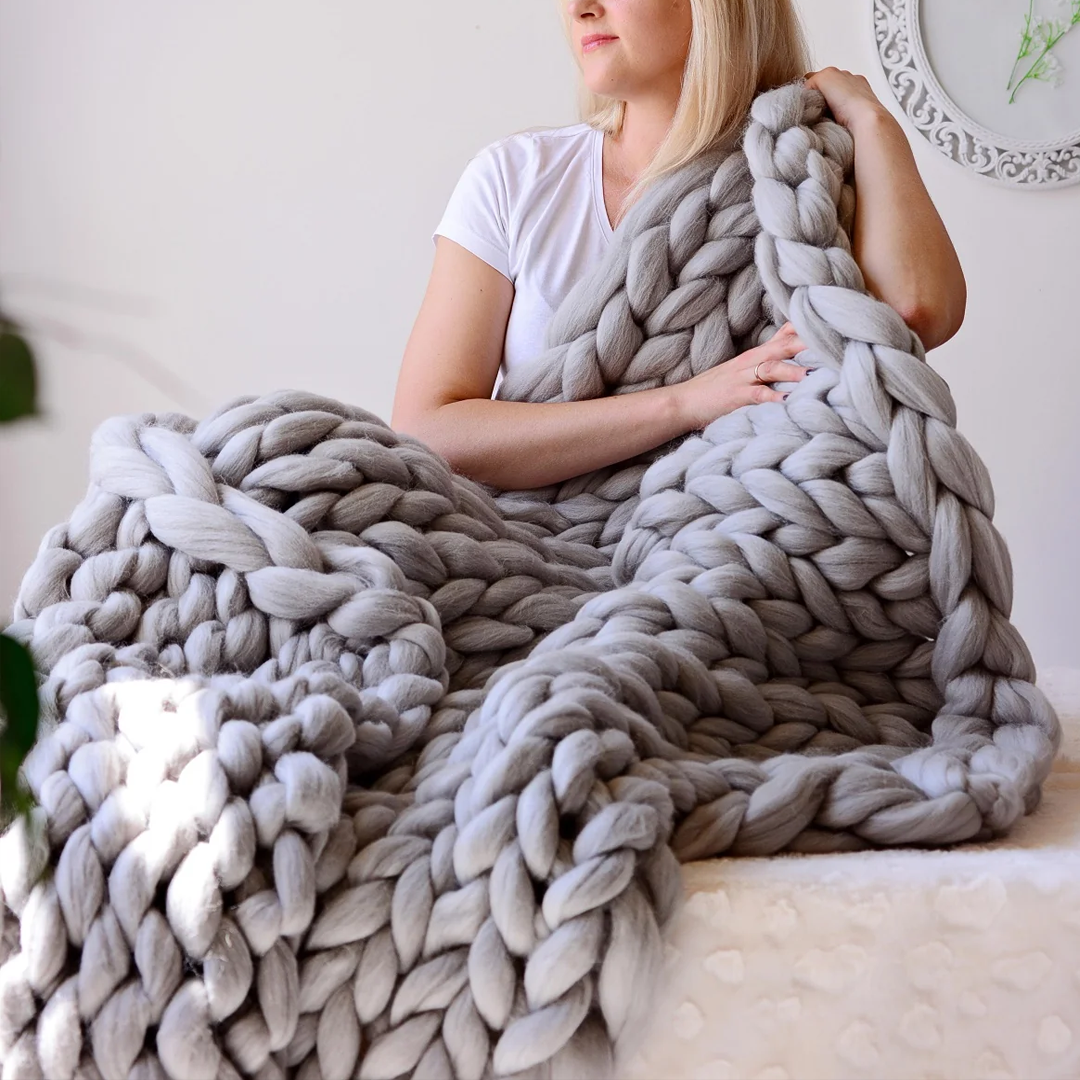 Super Comfy Adorable Chunky Knit Blanket | Inspire Uplift