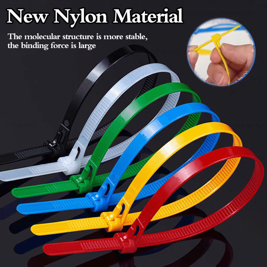 100pcs Buckle Self-Locking Premium Nylon Cable Wire Ties, He | Inspire ...