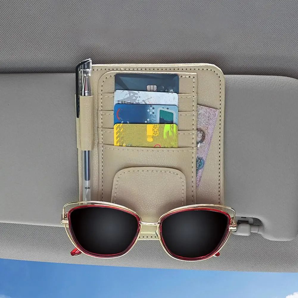 Car Sun Visor Organizer PU Leather Multi-Pocket | Inspire Uplift