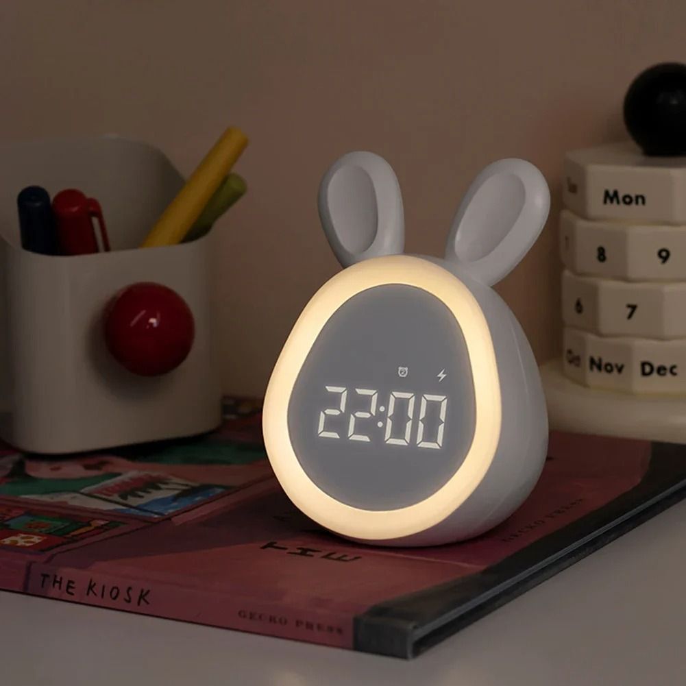 Cute Rabbit Alarm Clock with LED Night Light | Inspire Uplift
