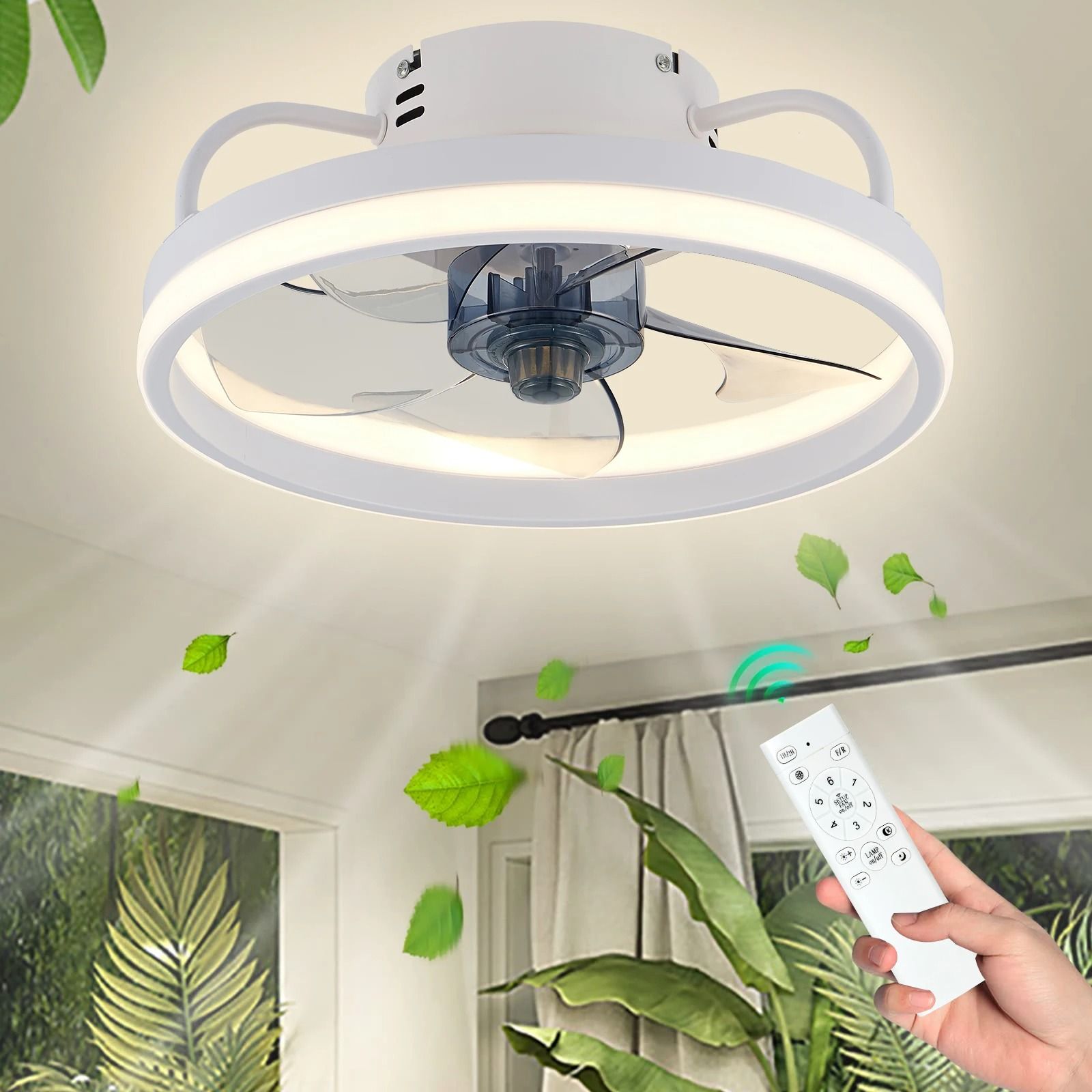 55W Smart Ceiling Fan with Lights & Remote | Inspire Uplift