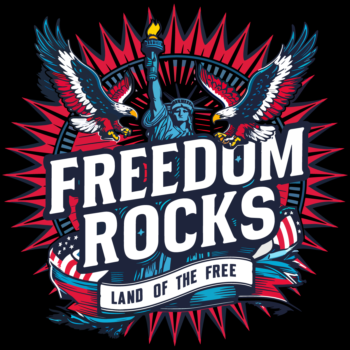Freedom Rocks Land Of The Free PNG Digital Download Files - Inspire Uplift