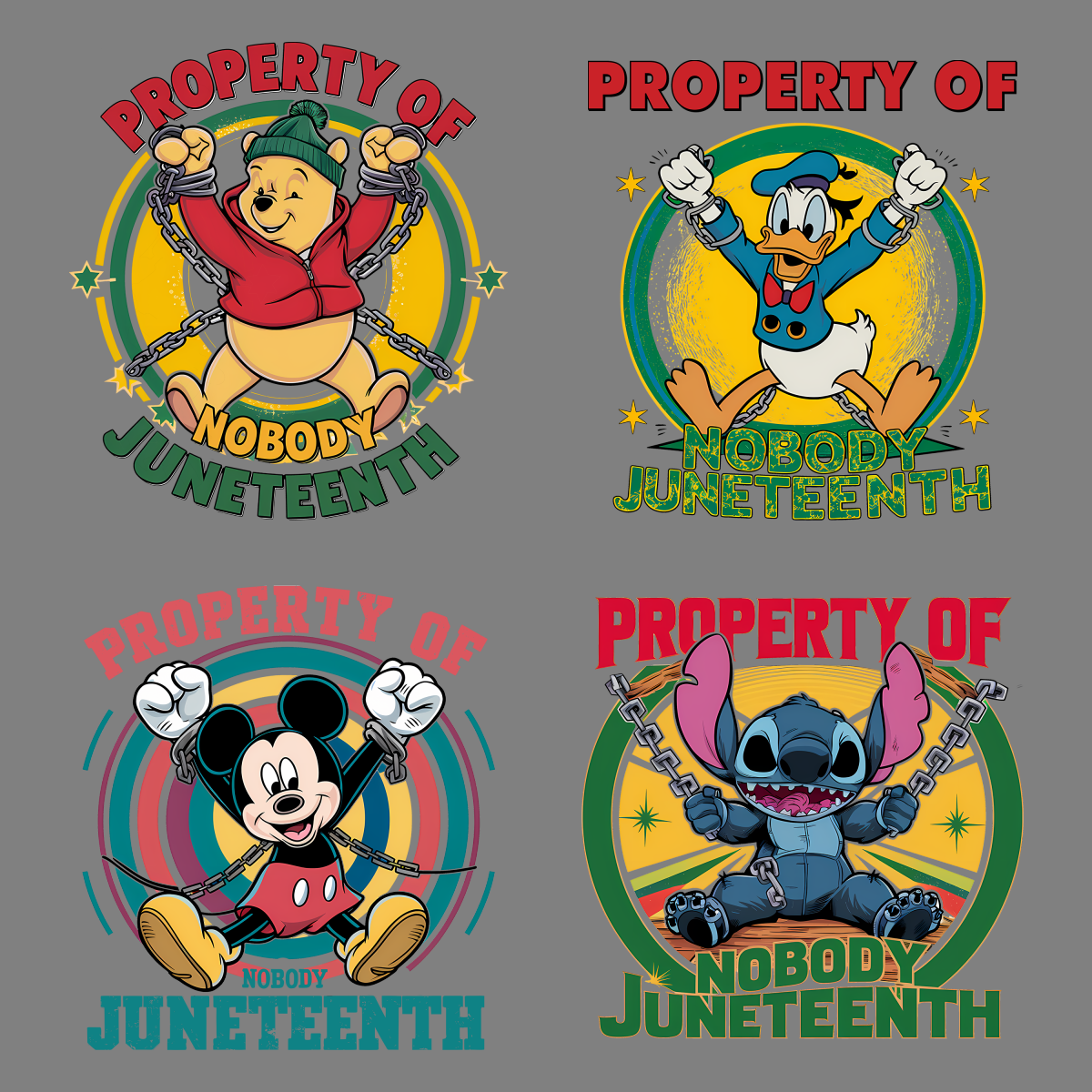 Property Of Nobody Juneteenth Disney Characters PNG Bundle - Inspire Uplift