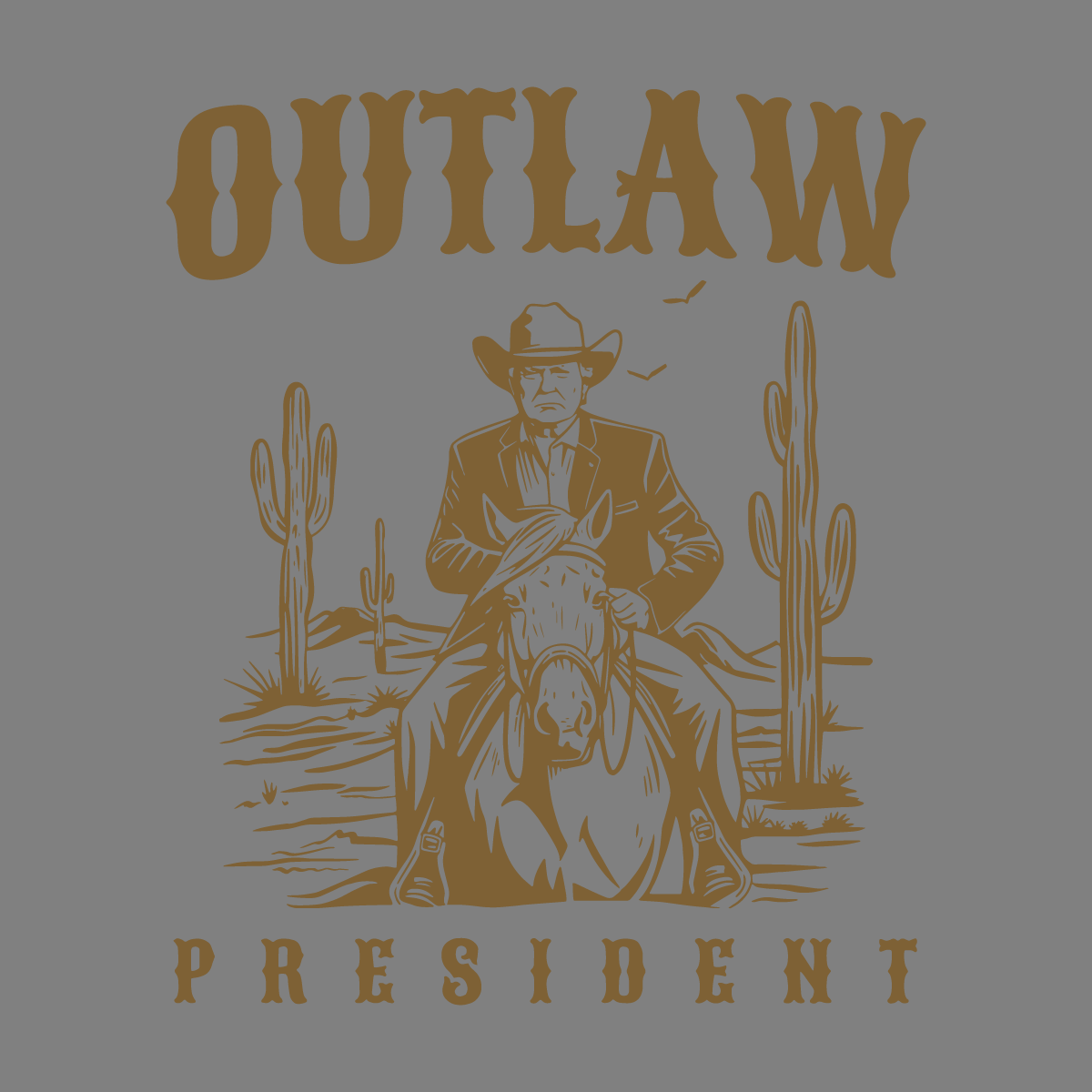 Outlaw President Cowboy Trump SVG Digital Download Files - Inspire Uplift