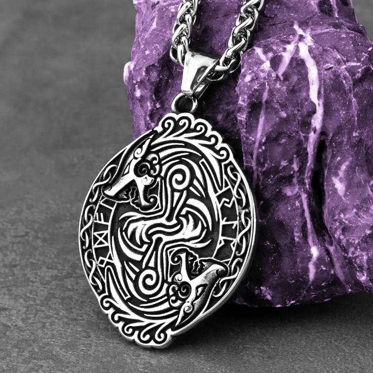 Celtic wolves necklace, Stainless steel pendant, Viking Nord | Inspire ...