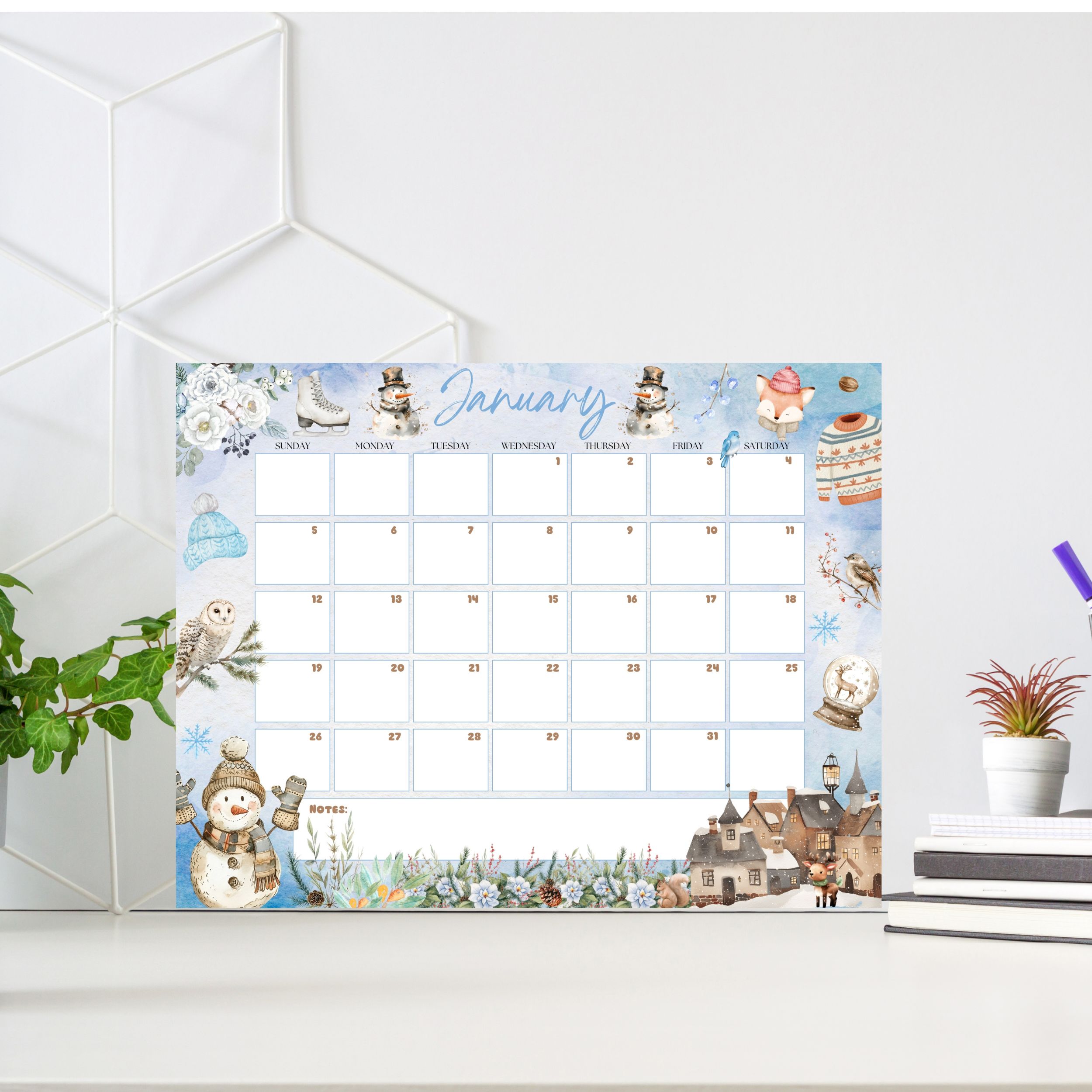 EDITABLE in PDF JANUARY 2025 Calendar, january calendar 2025 | Inspire ...