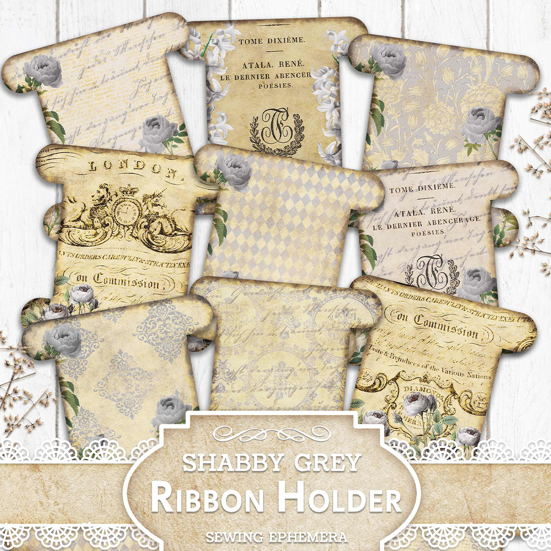 Printable Shabby Grey Spools for organizing sewing supply | | Inspire ...