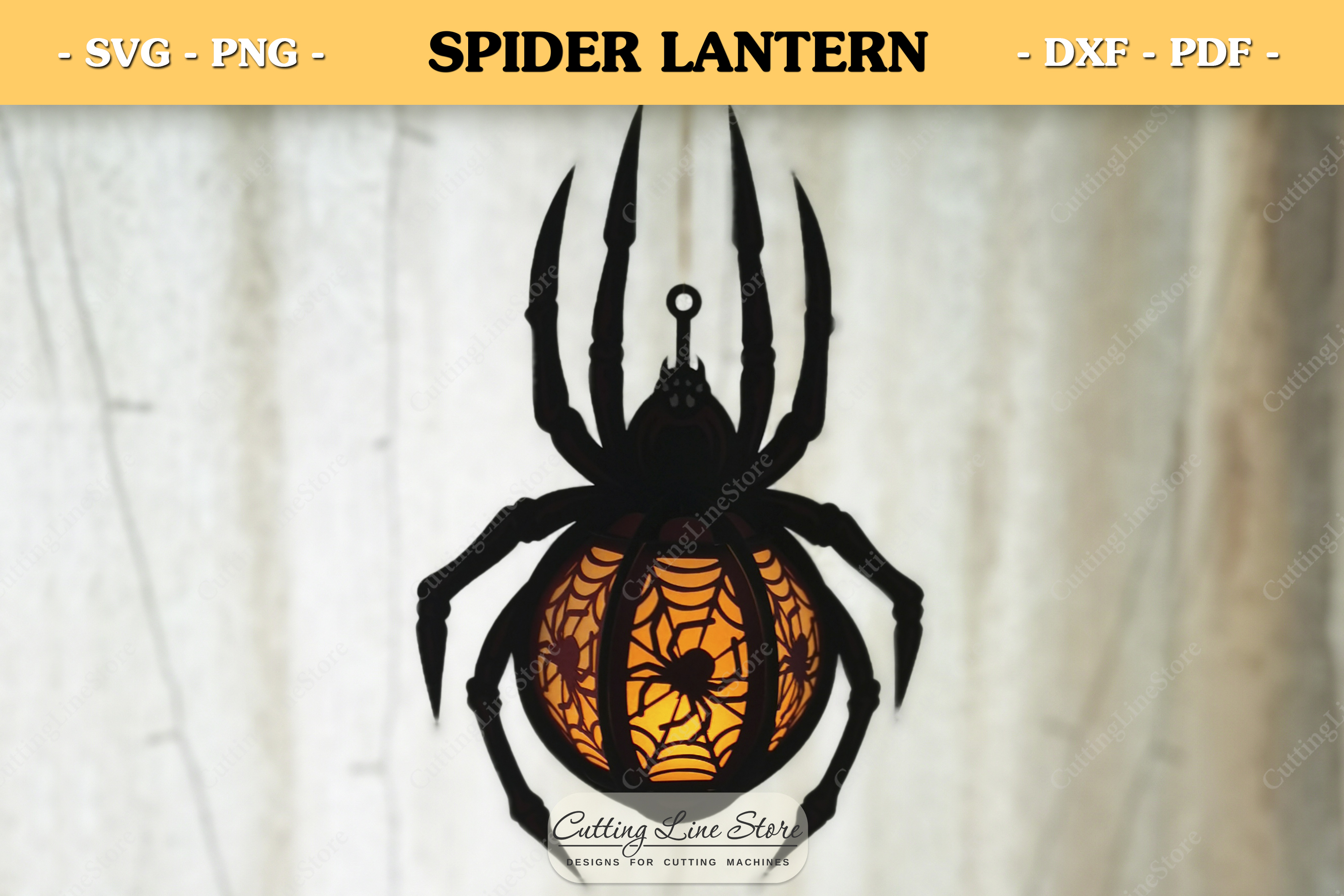 Hanging spider lantern, Halloween paper lantern svg | Inspire Uplift