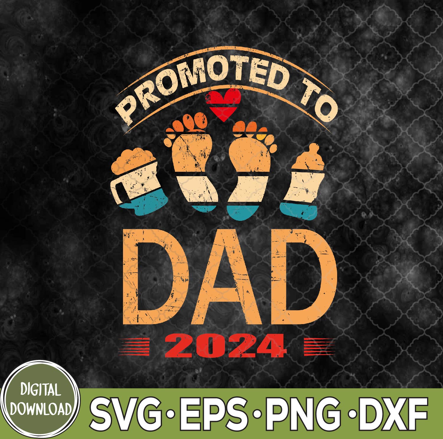 Promoted To Daddy 2024 Vintage Soon To Be New Dad Father Day | Inspire ...