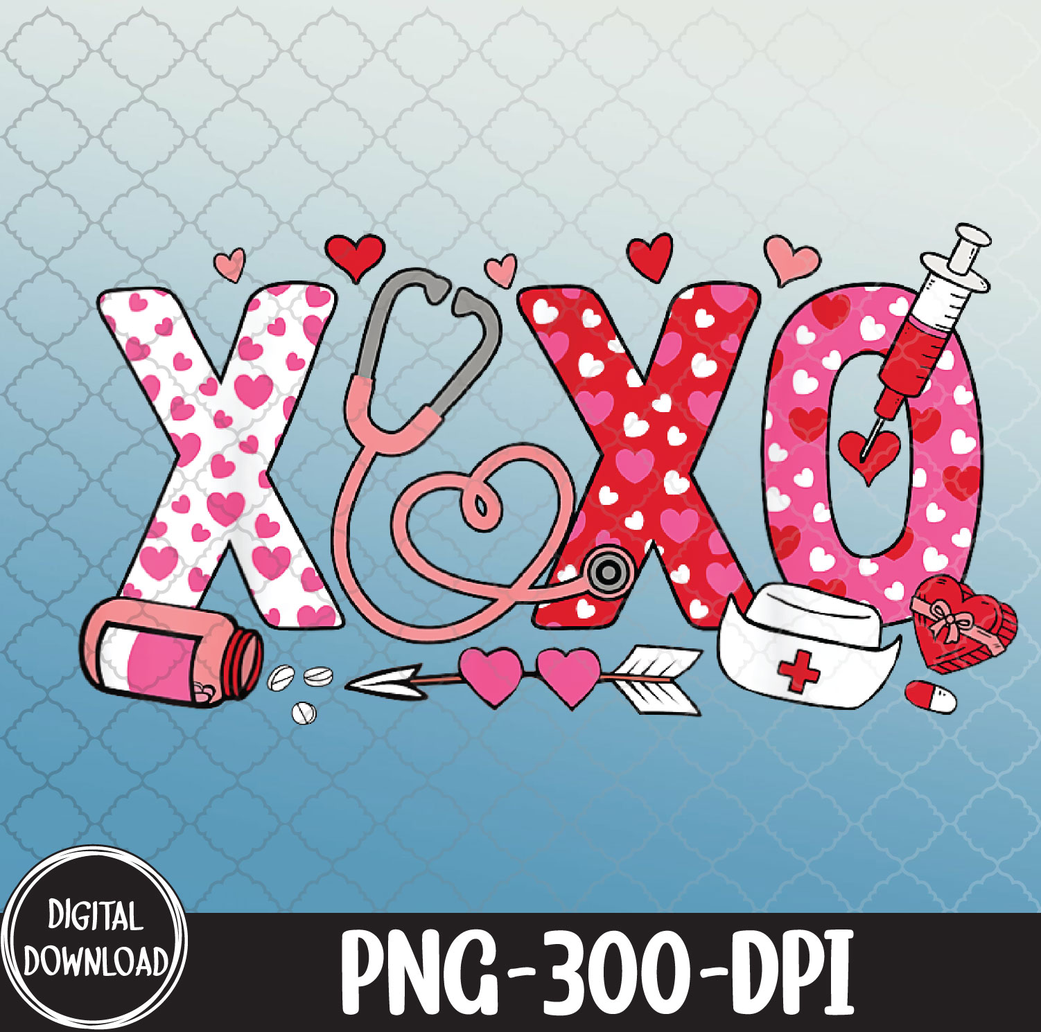 XOXO Nurse Valentines Day Stethoscope Valentine, Valentines | Inspire ...