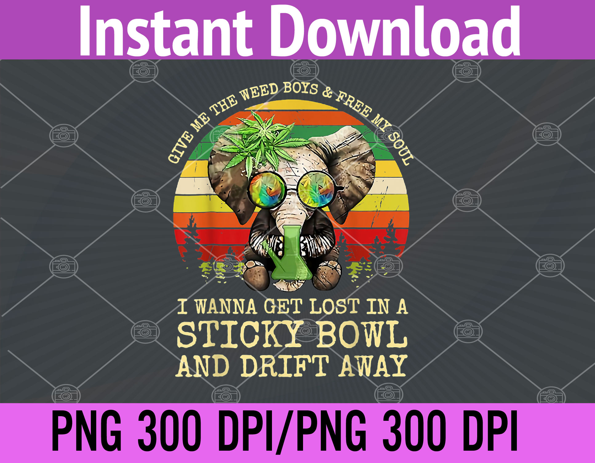 Cool Elephant Smoking Weed Bong Marijuana Cannabis Stoner PN | Inspire ...