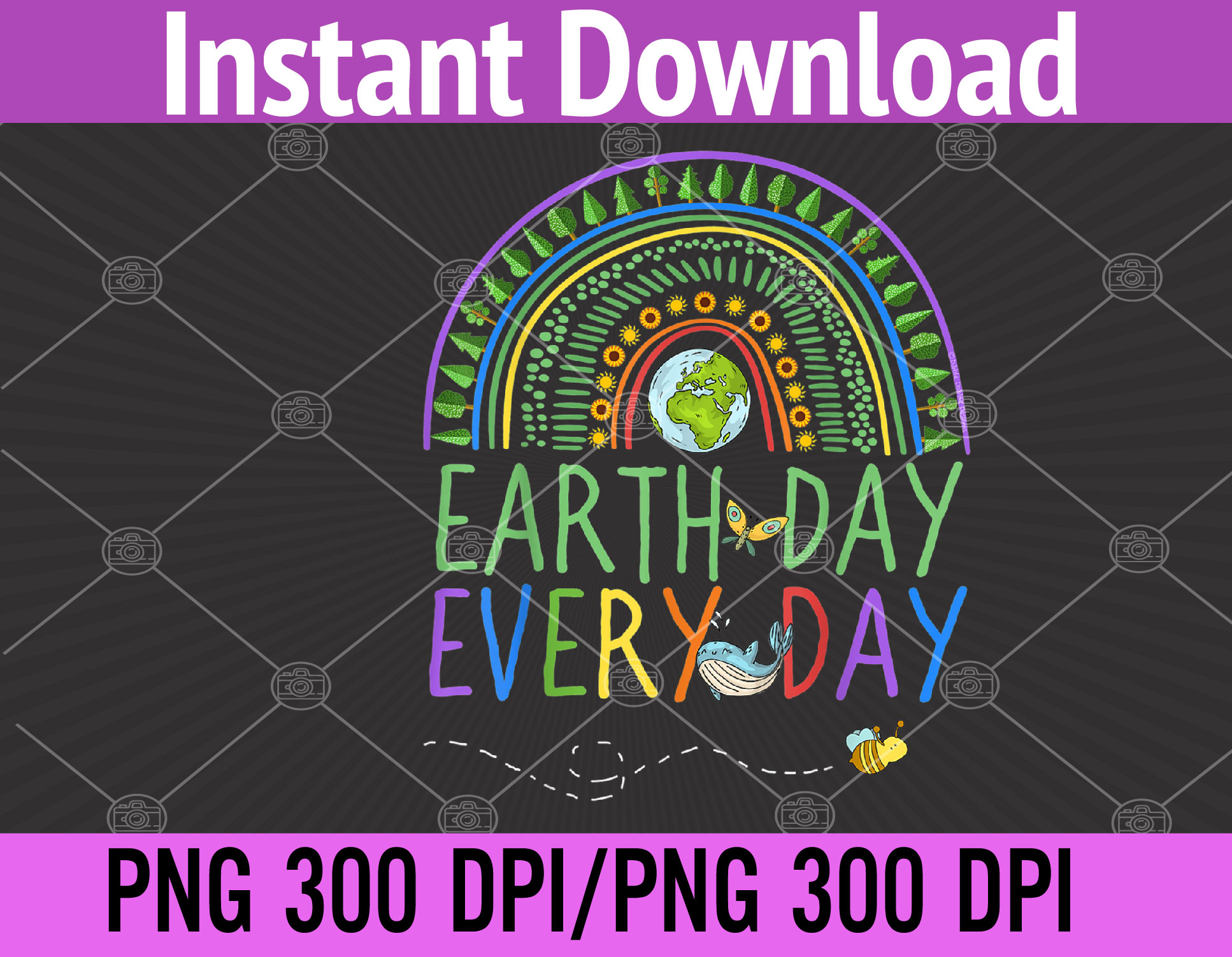 Pretty Earth Day Every Day Rainbow with Trees Earth Day PNG, | Inspire ...