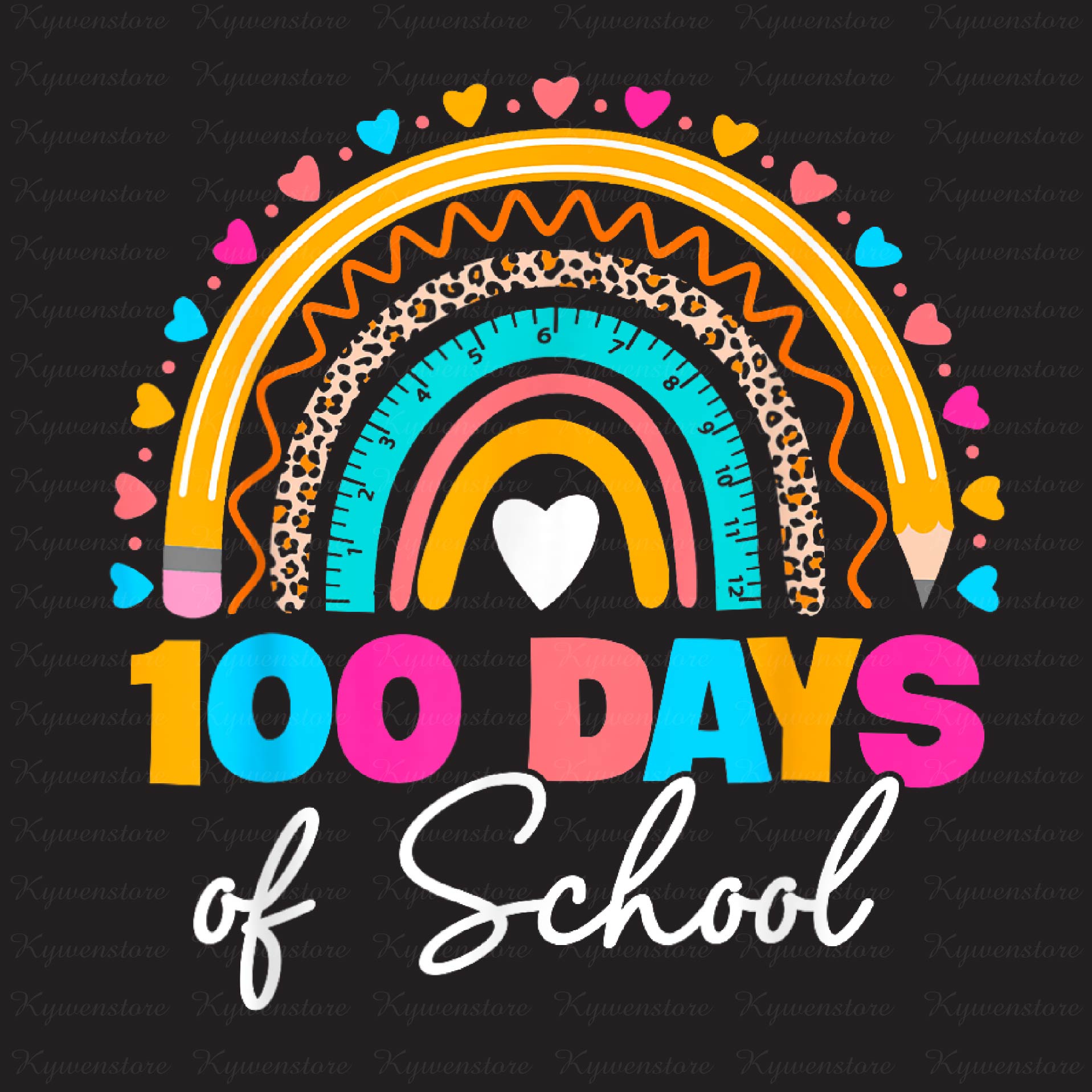 100th Day Of School Teacher Kids 100 Days Of School Rainbow - Inspire ...