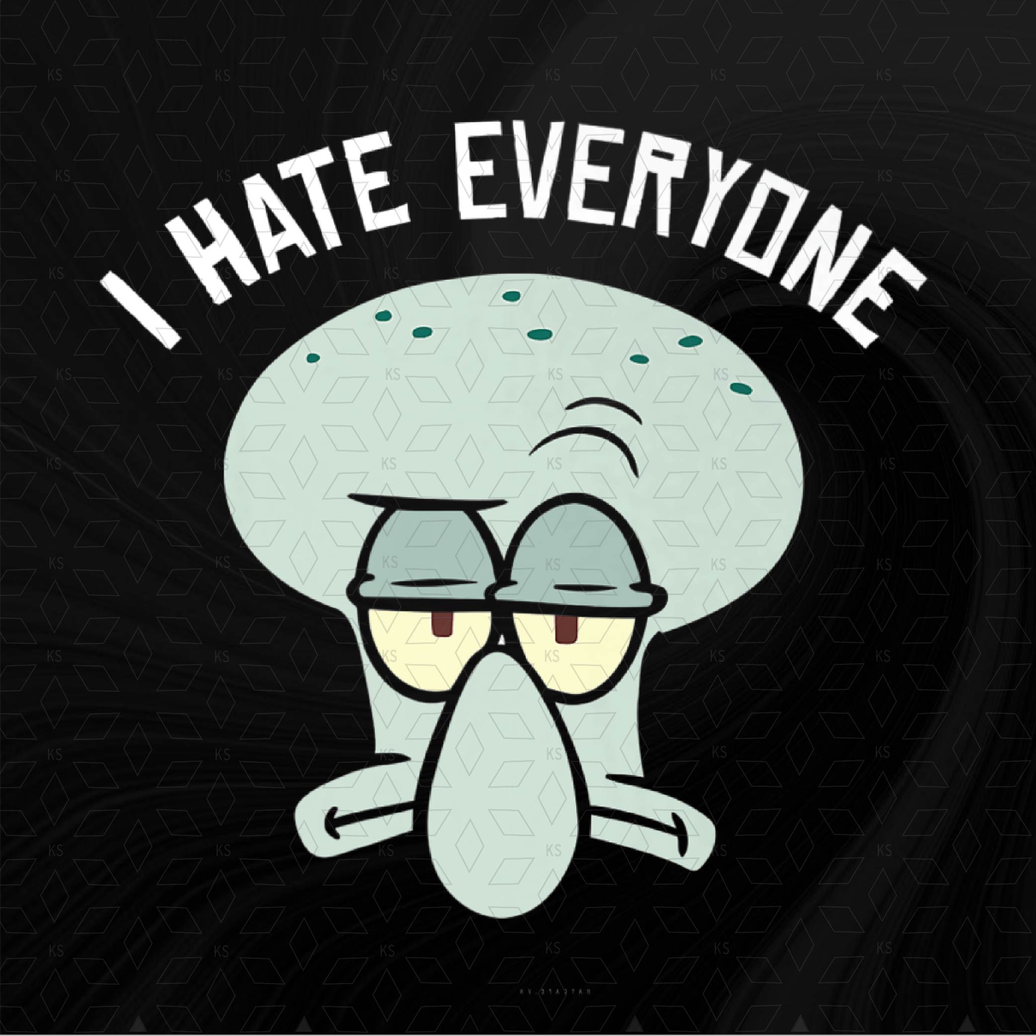 SpongeBob SquarePants Squidward I Hate Everyone Premium Png, | Inspire ...