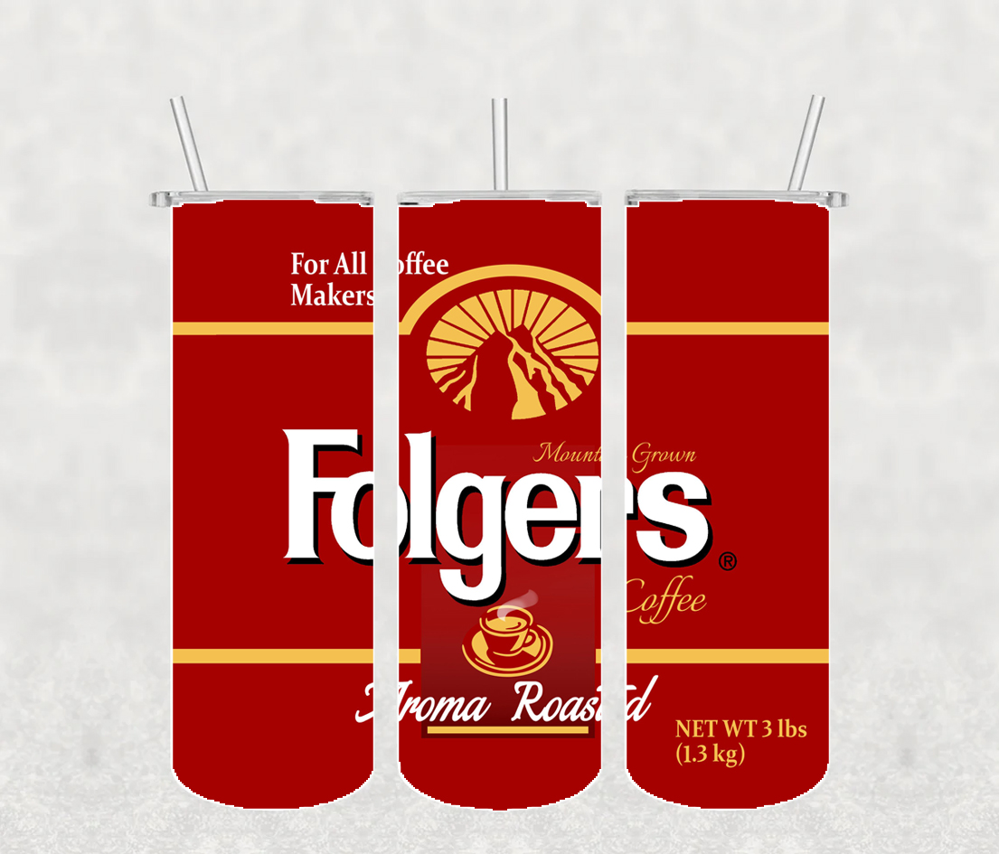 Folgers Tumbler PNG, Coffee Png, Coffee Tumbler Png, Skinny | Inspire ...