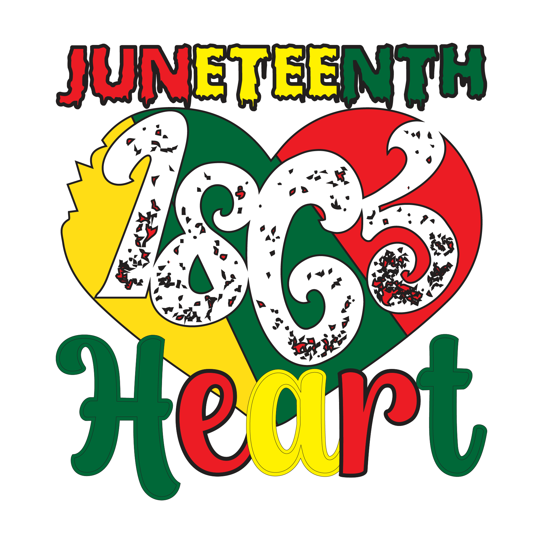 Juneteenth 1865 Heart Png, Black History Png, Freeish Png, F | Inspire ...