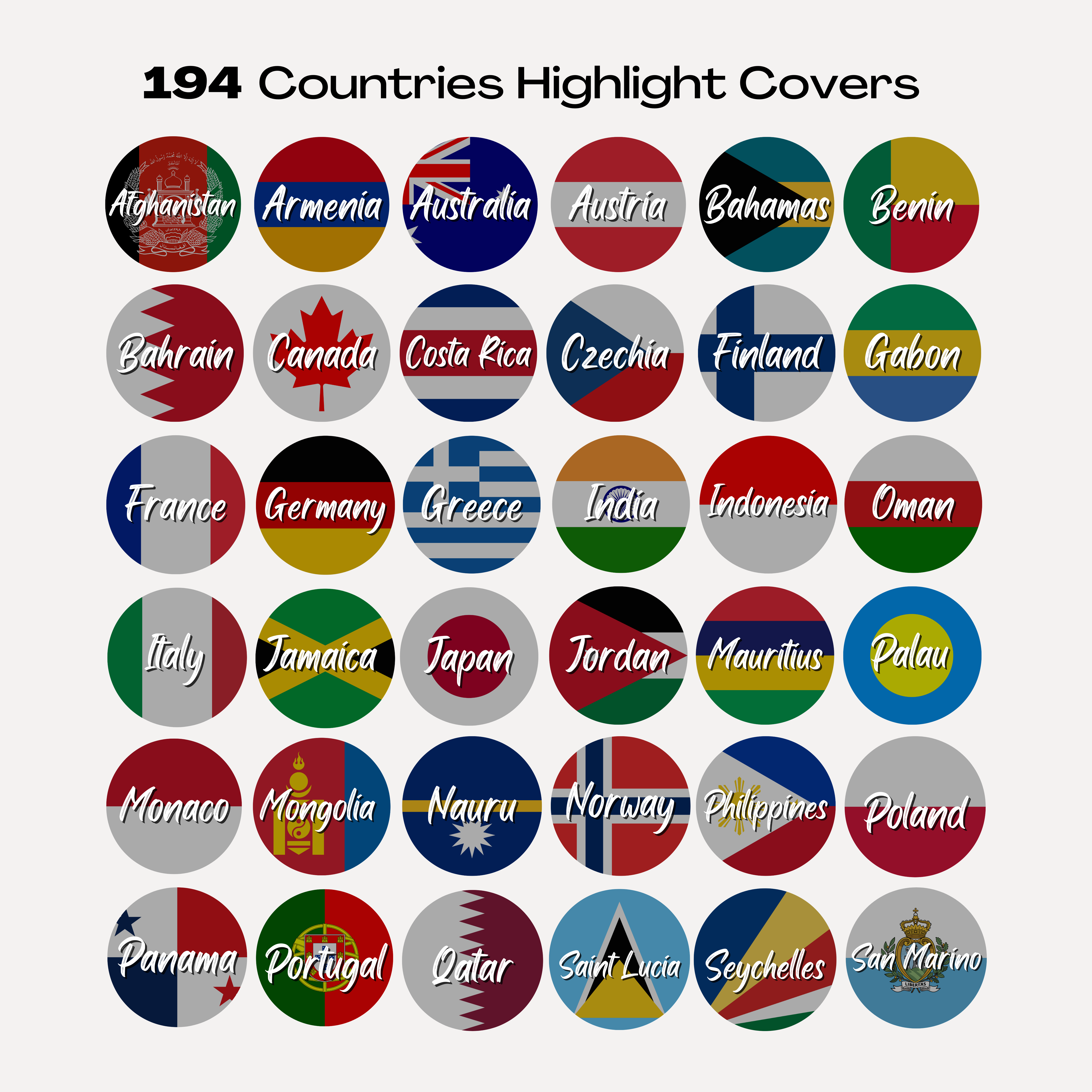 Country Flags Instagram Story Highlight Covers, Flag icons | Inspire Uplift