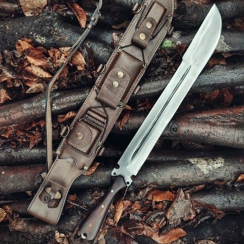 Handmade Forest Knife with Back Sling and Leather Sheath | Inspire Uplift