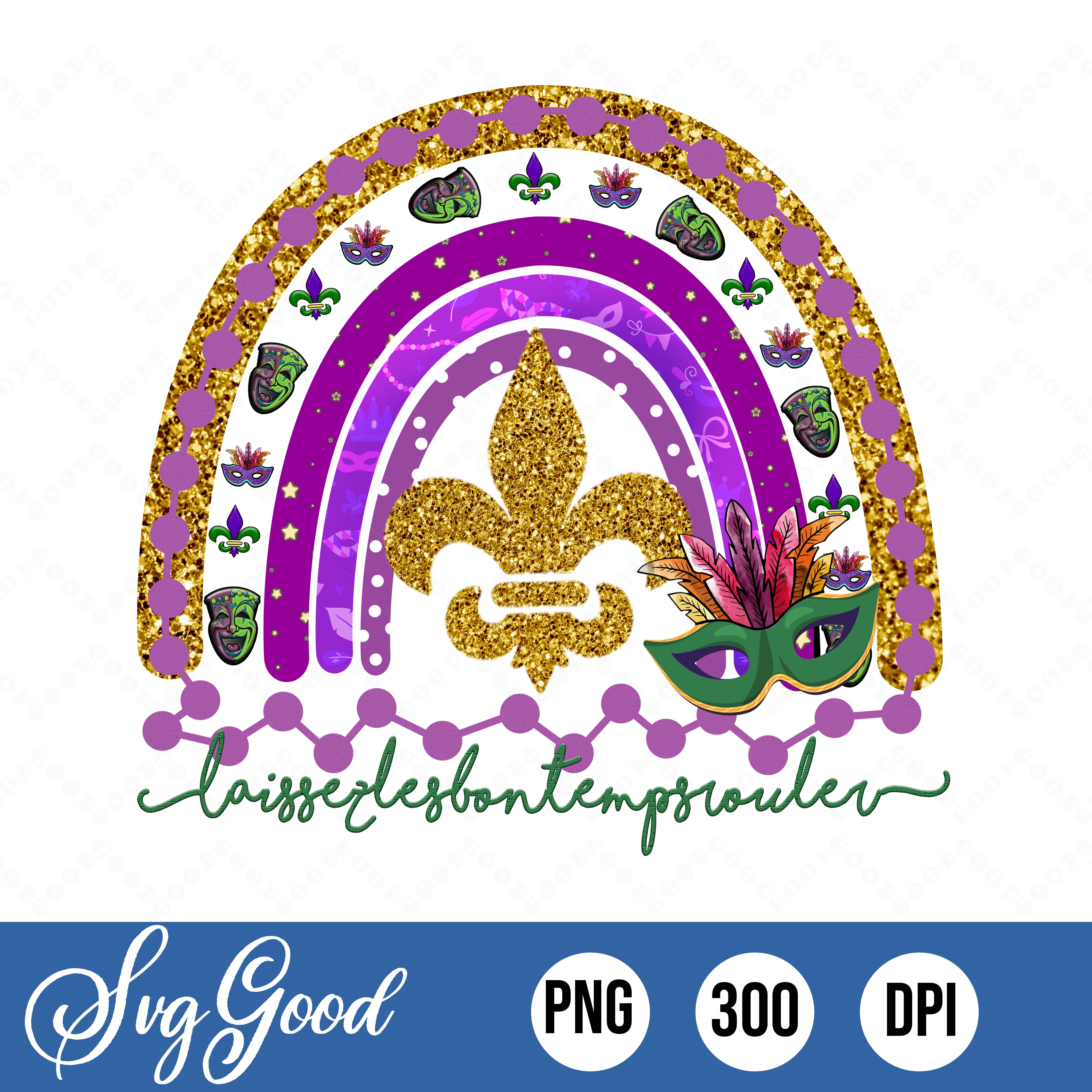 Mardi Gras Rainbow Sublimation Png Design, Digital Download, - Inspire ...