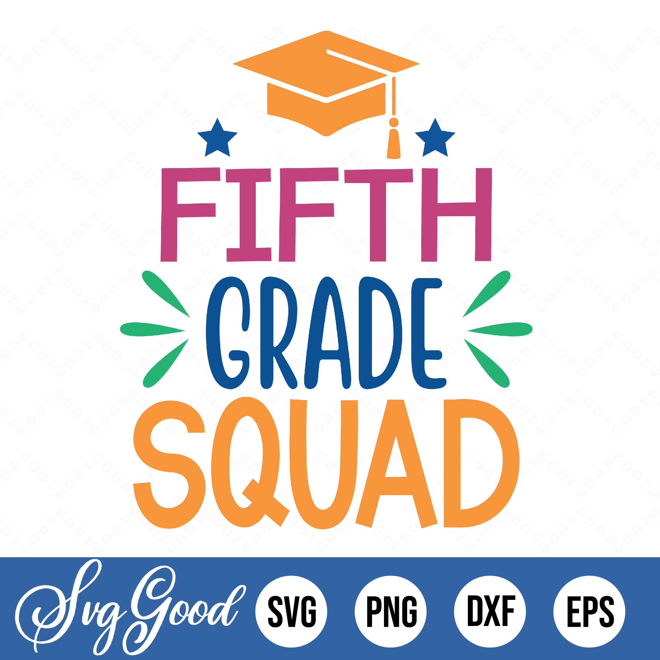 Fifth Grade Squad, 5th Grade, Teacher, Student Svg, Cut File | Inspire ...