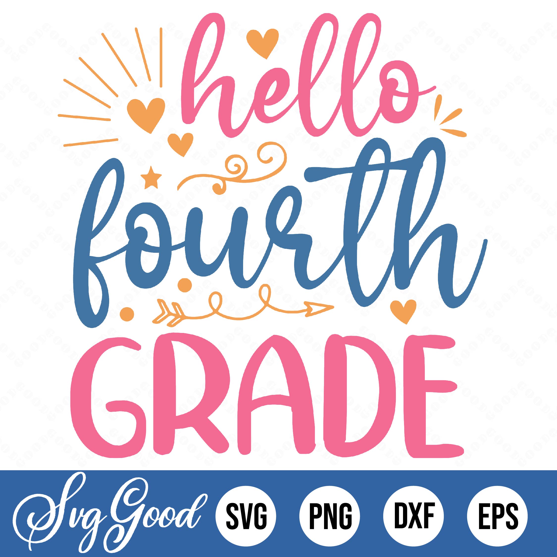 Hello Fourth Grade Svg Png, Retro Back To School Svg Png, Ba | Inspire ...