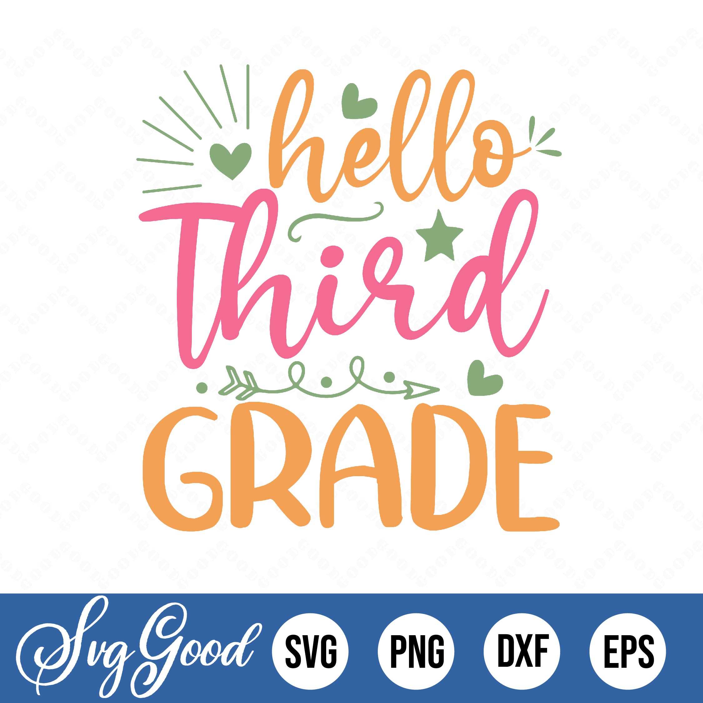 Hello Third Grade Svg, Back To School Svg, 3rd Grade Svg, Te | Inspire ...
