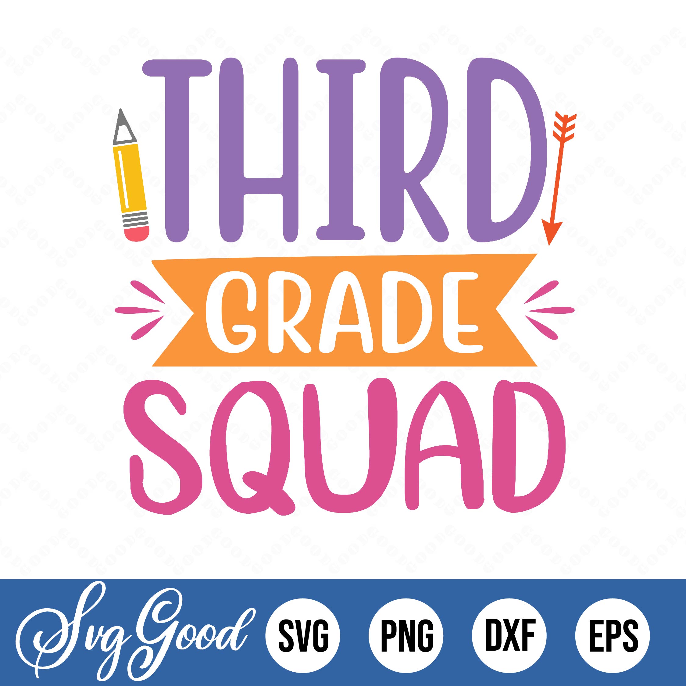 Third Grade Squad, 3rd Grade, Teacher Svg, Grunge Distressed | Inspire ...