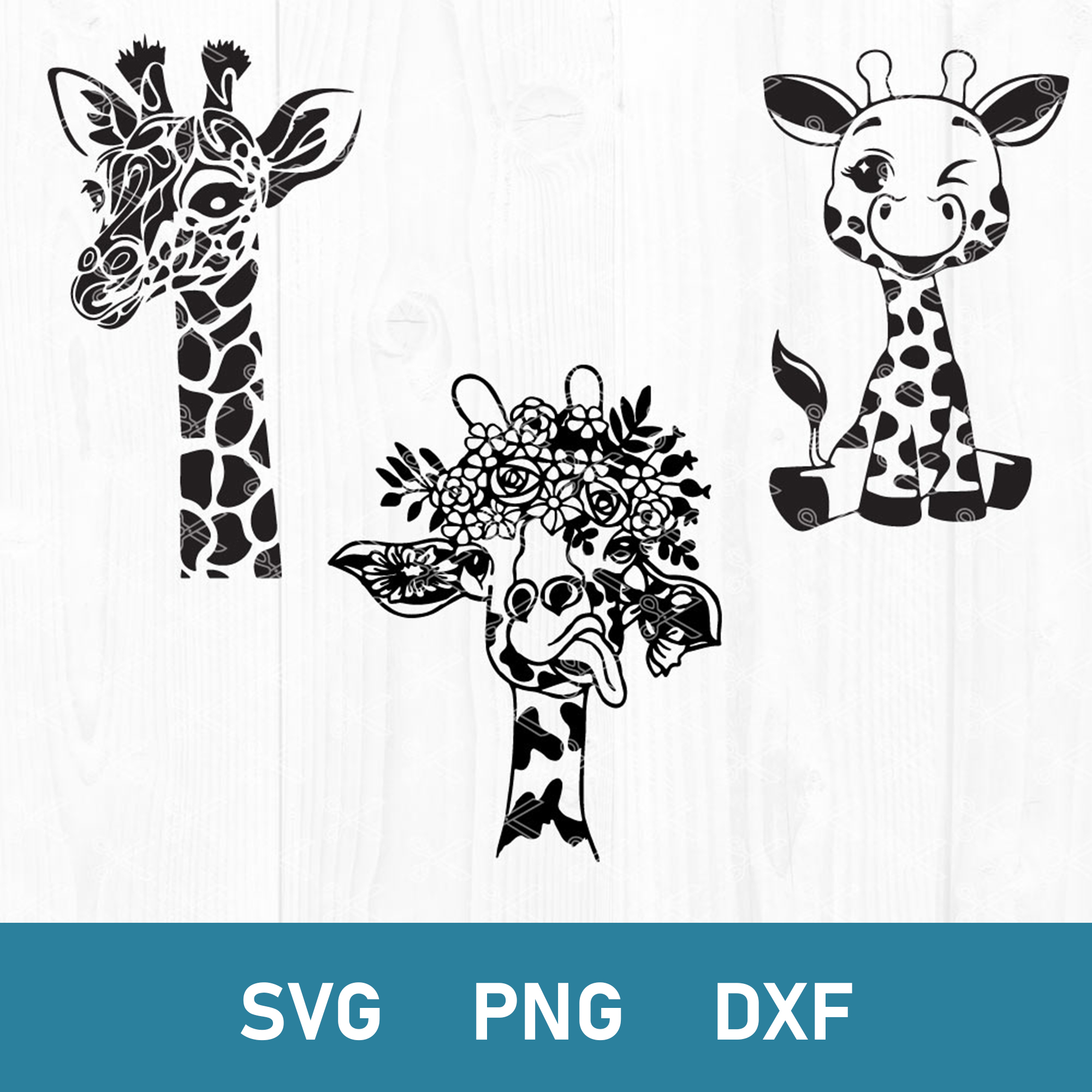 Giraffe Bundle Svg, Giraffe Flower Svg, Giraffe Svg, Animal | Inspire ...