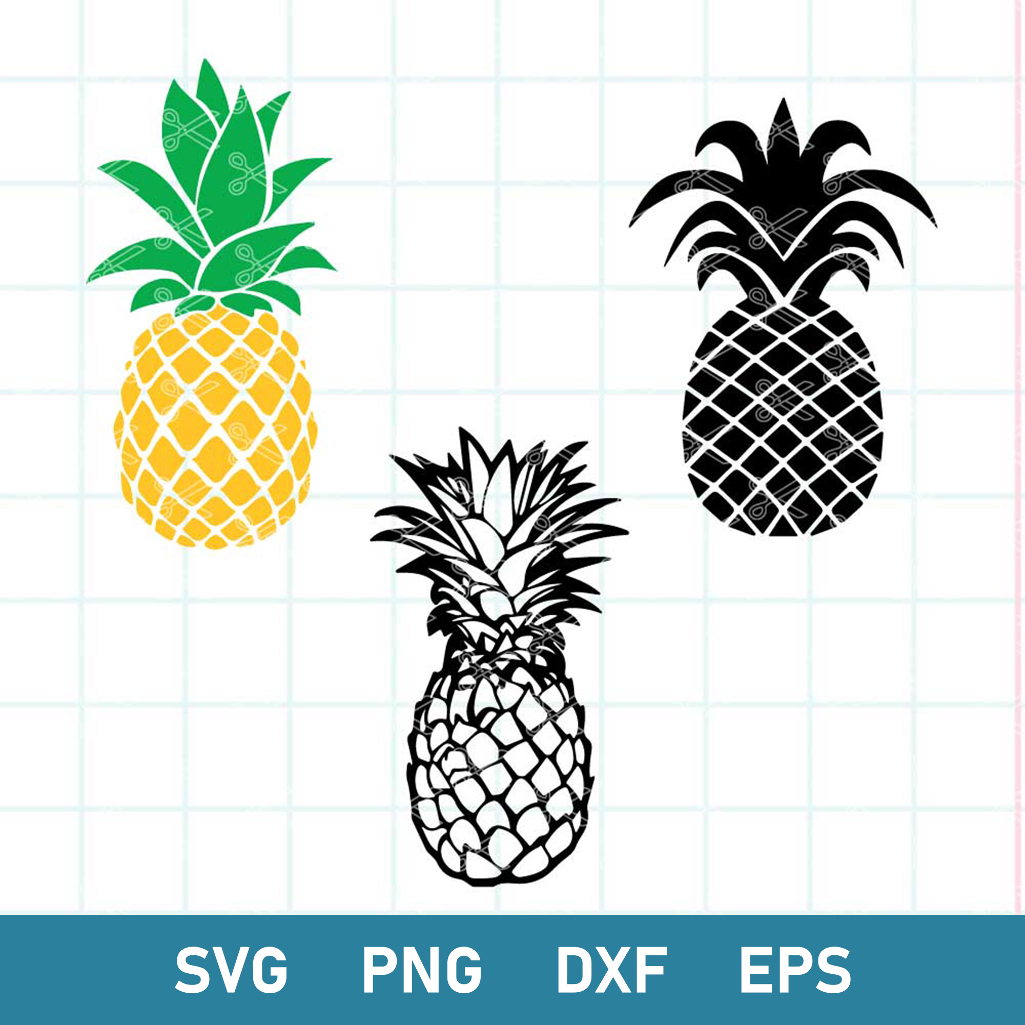 Pineapple Bundle Svg, Pineapple Svg, Summer Svg, Png Dxf Eps - Inspire ...
