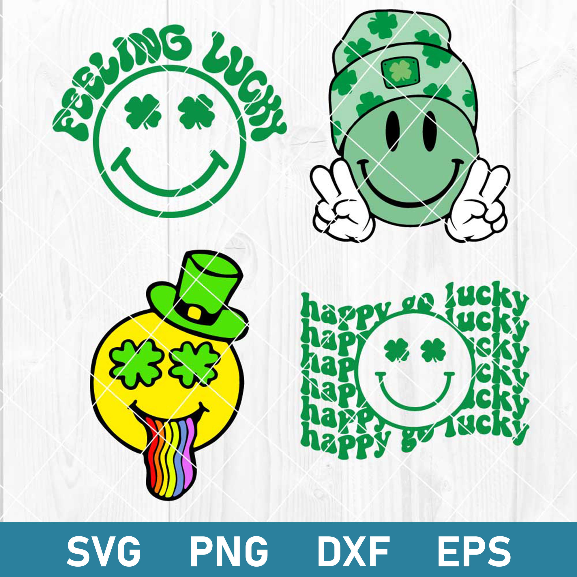 Shamrock Smiley Face Svg, Shamrock Smiley Lucky Svg, St Patr - Inspire ...