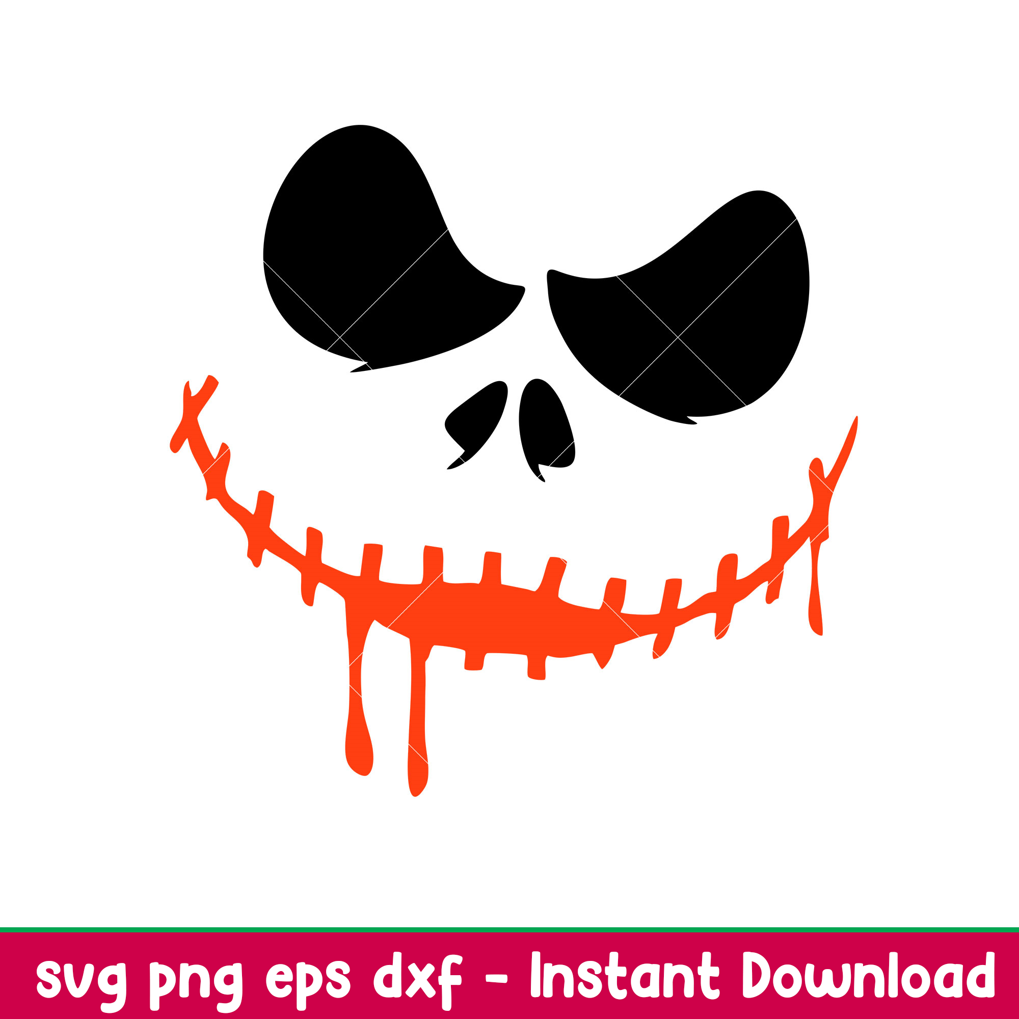 Jack Skellington Smile, Jack Face Svg, Smiling Jack Svg, Nig - Inspire ...