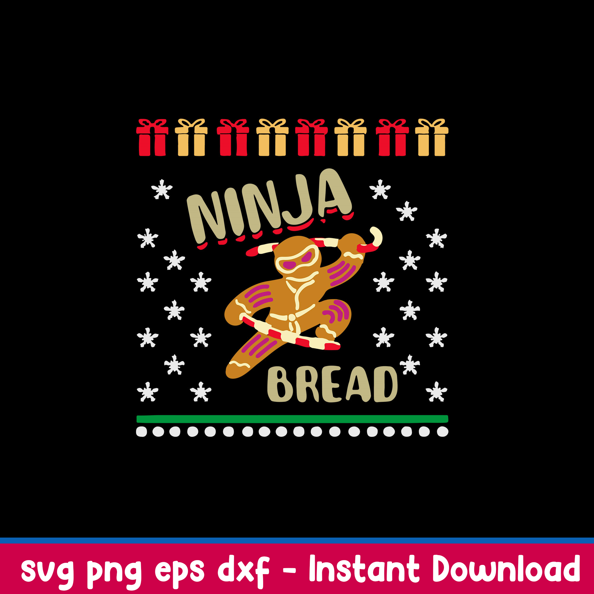 Ninjabread Man Gingerbread Ginjas X Mas Svg, Ninja Bread Svg | Inspire ...