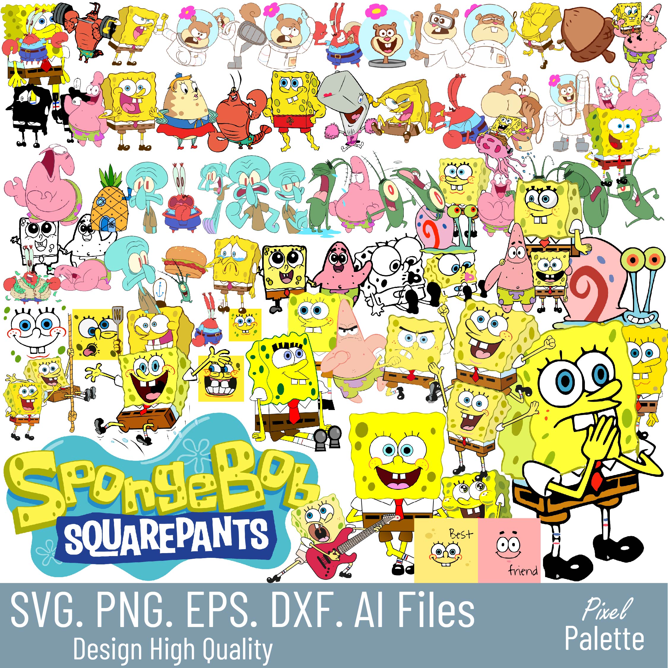 Spongebob Svg Bundle, Spongebob Clipart Bundle, Svg, Png Cut | Inspire ...