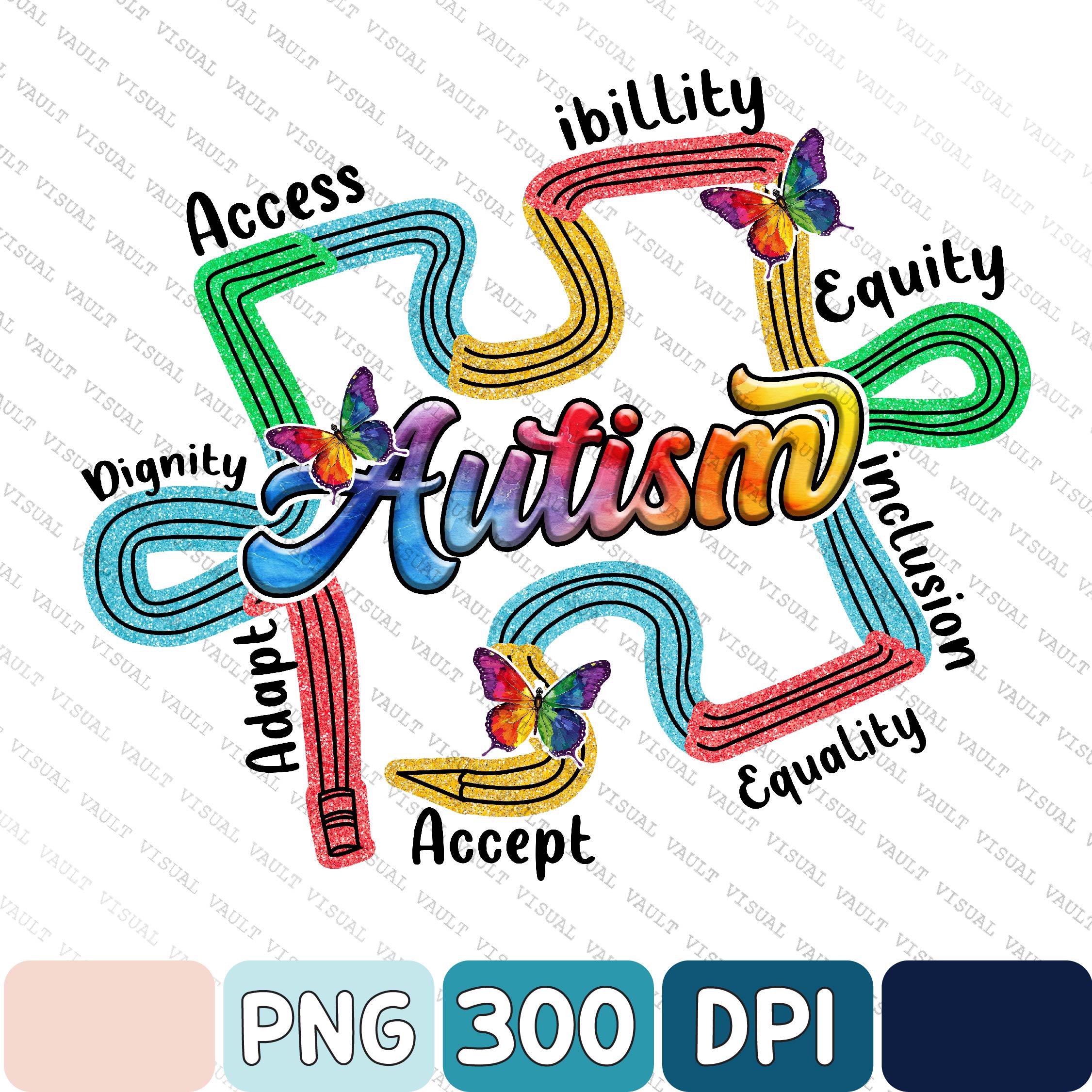Autism Teacher Pencil Glitter Png, Autism Awareness Png, Spe | Inspire ...