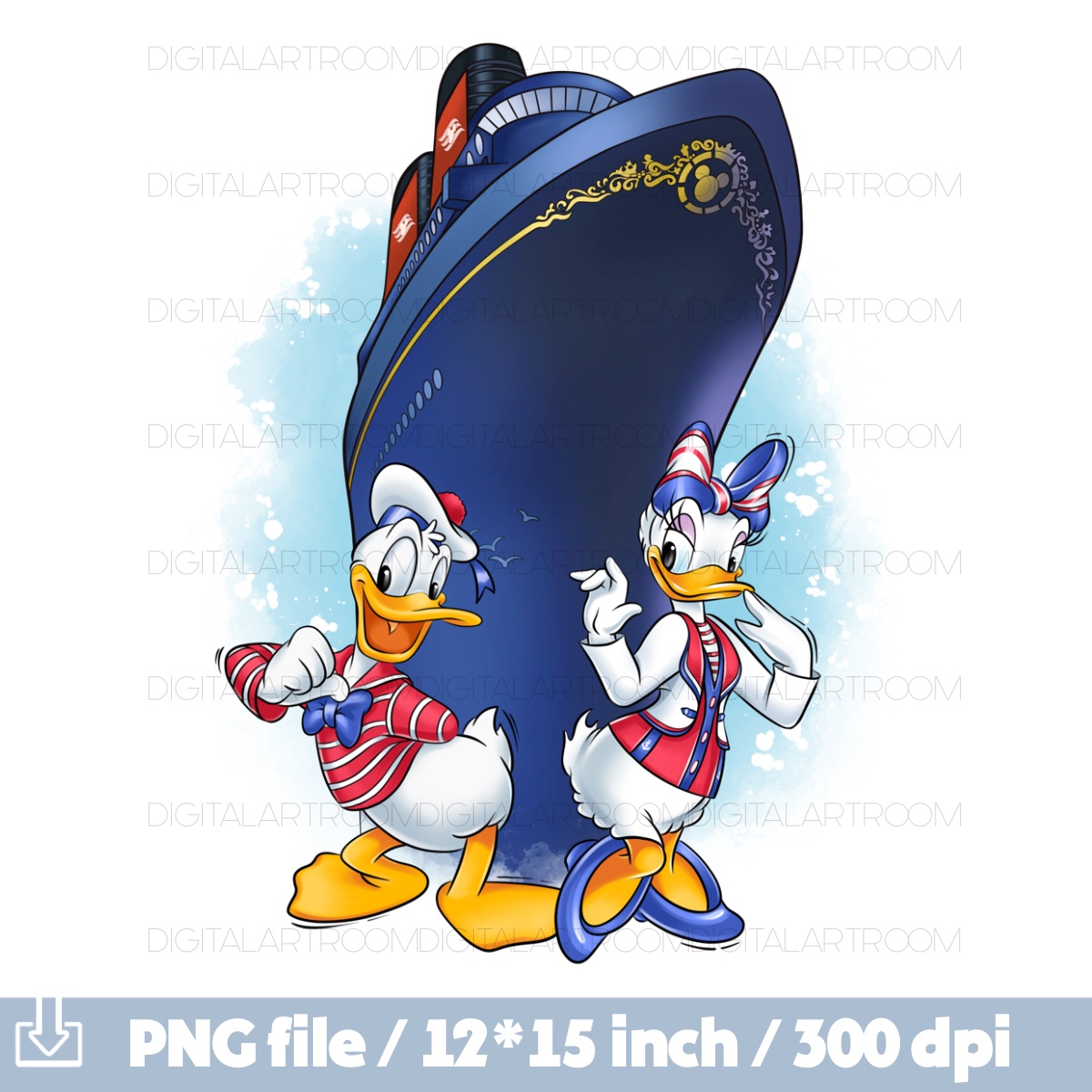 Cruise Line Donald Duck on the ship Png sublimation Clipart | Inspire ...