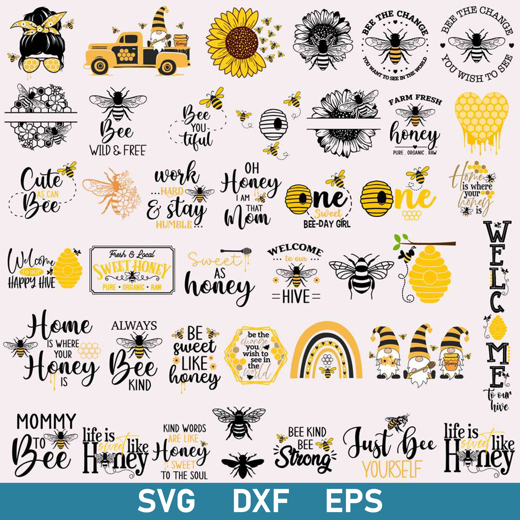 Bee Bundle Svg, Bumble Bee Svg, Honey Bee Svg, Bee Svg, Bee | Inspire ...