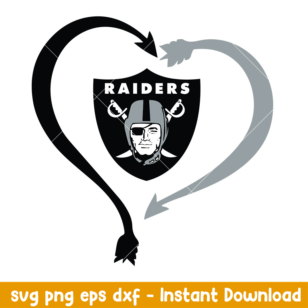 Las Vegas Raiders Heart Logo Svg, Las Vegas Raiders Svg, NFL | Inspire ...