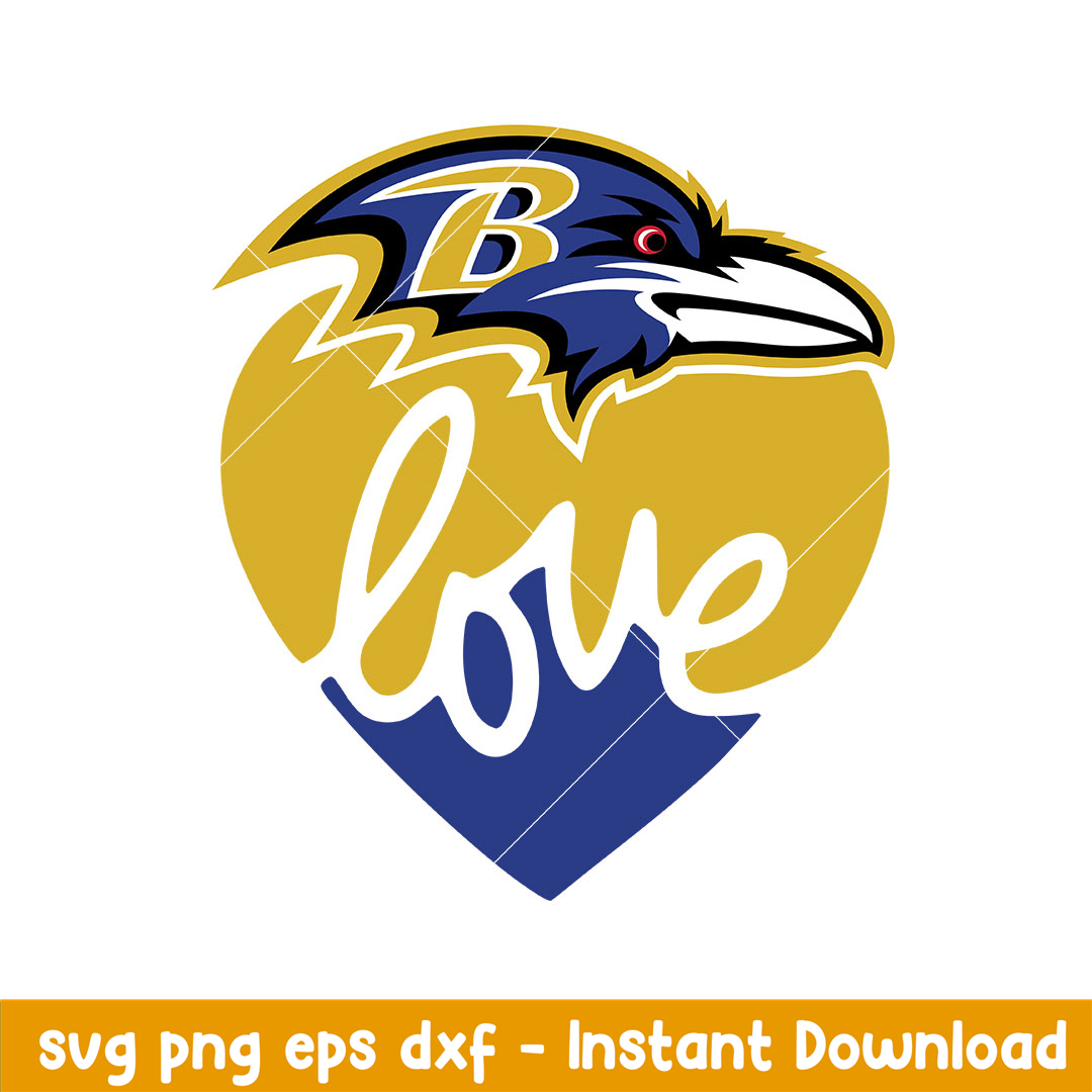 Love Heart Baltimore Ravens Svg, Baltimore Ravens Svg, NFL S - Inspire ...
