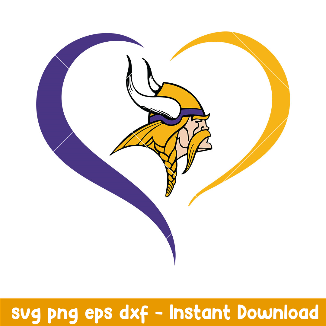 Minnesota Vikings Heart Logo Svg, Minnesota Vikings Svg, NFL | Inspire ...