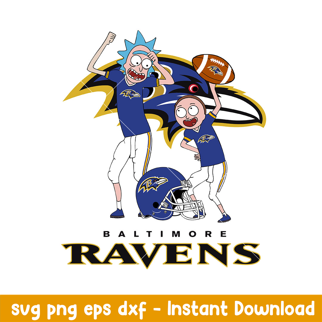 Rick and Morty Baltimore Ravens Svg, Baltimore Ravens Svg, N | Inspire ...