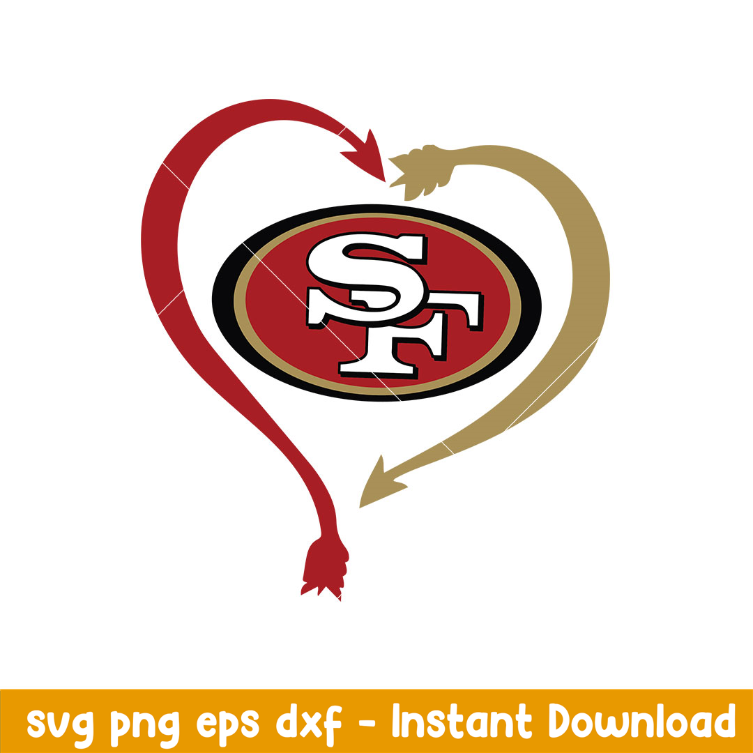 San Francisco 49ers Heart Svg, San Francisco 49ers Svg, NFL | Inspire ...