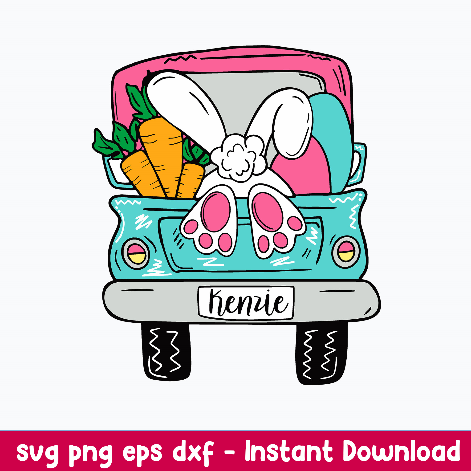 Bunny Truck Svg, Bunny Svg, Png Dxf Eps File | Inspire Uplift