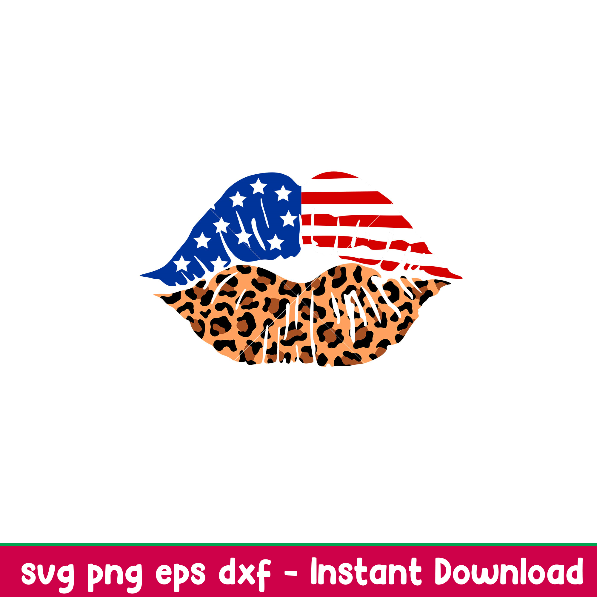 Leopard American Flag Lips, Leopard American Flag Lips Svg, | Inspire ...