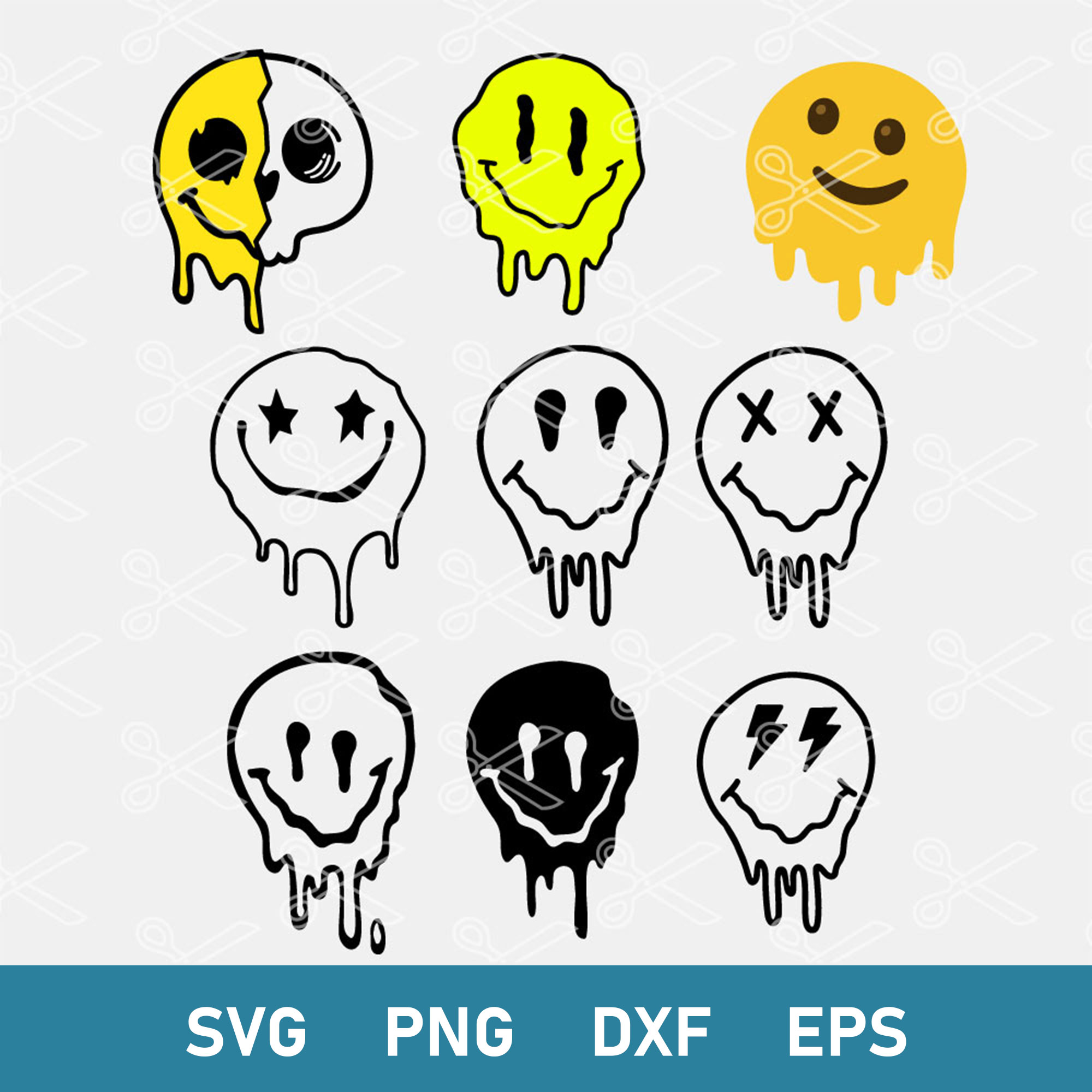 Melting Smiley Face Svg, Dripping Smiley Face Svg, Happy Fac | Inspire ...