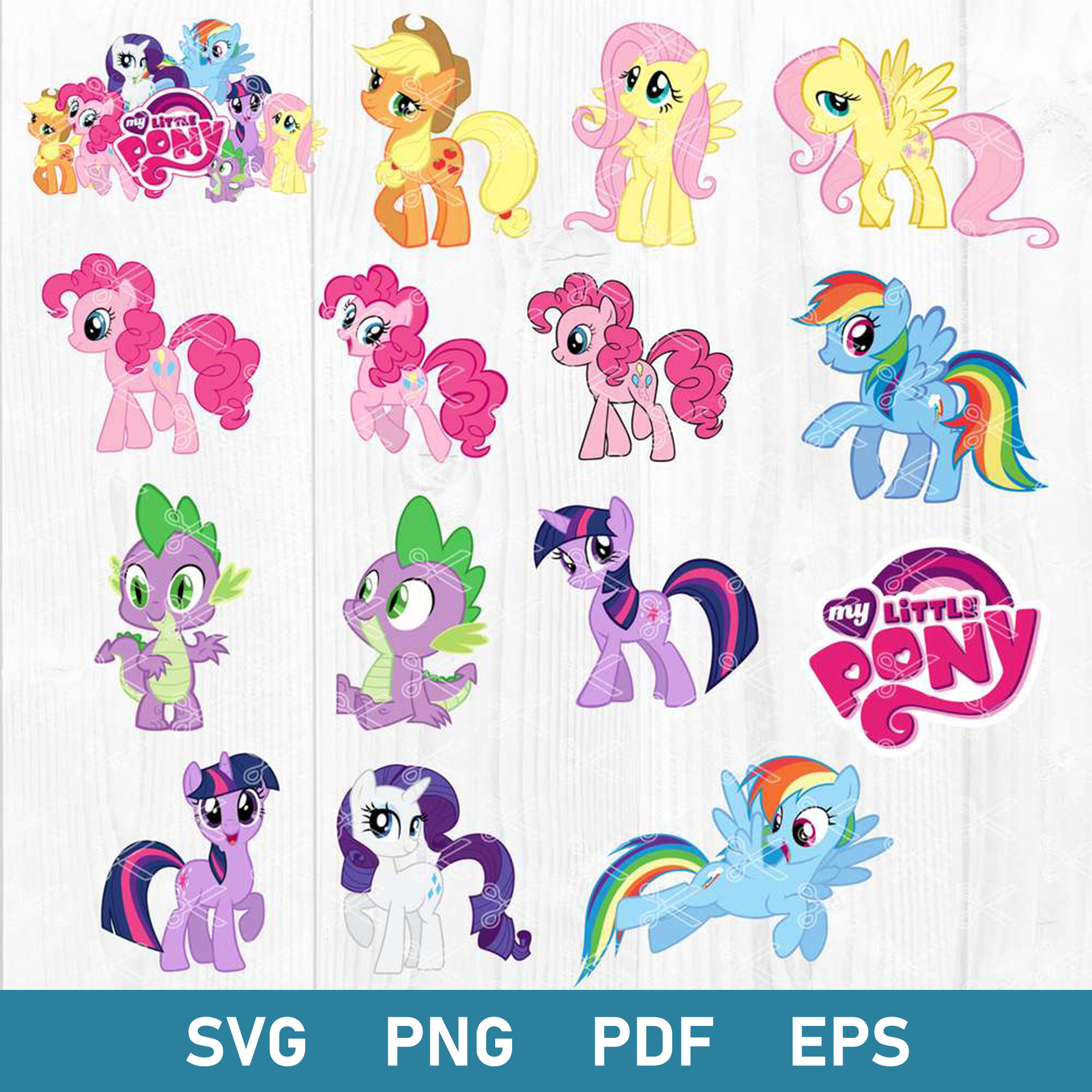 My Little Pony Bundle Svg, Little Pony Svg, Poy Svg, Png Pdf - Inspire ...