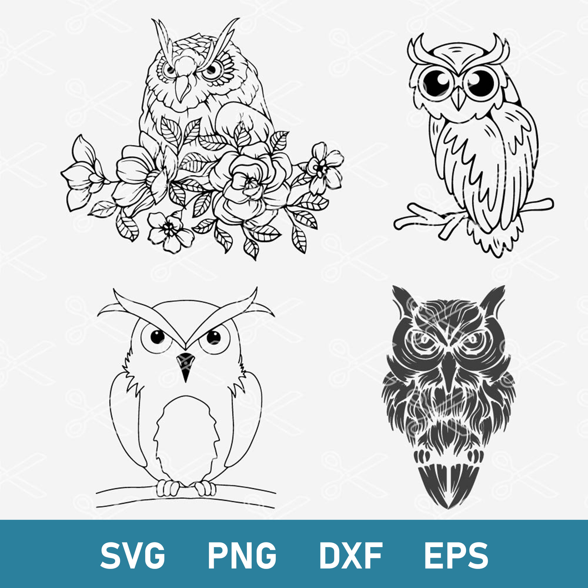 Owl Bundle Svg, Owl Svg, Animal Svg, Png Dfx Eps Digital Fil | Inspire ...